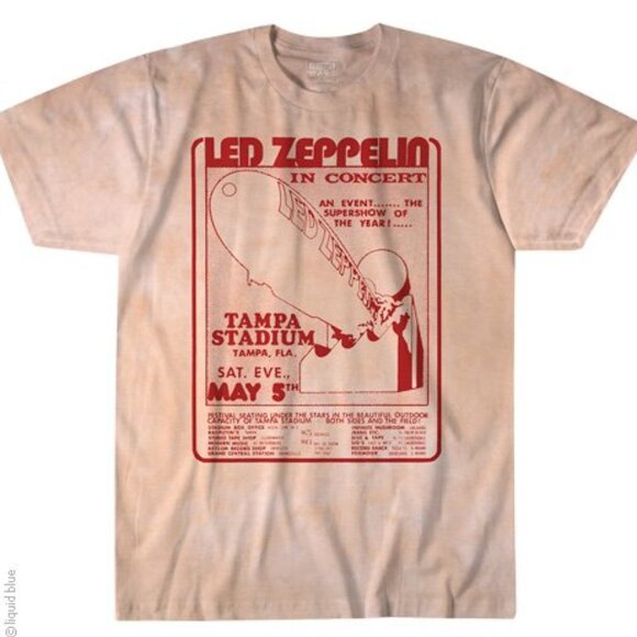 Liquid Blue | Shirts | Vintage 22 Led Zeppelin Tampa Fl Concert T Shirt ...